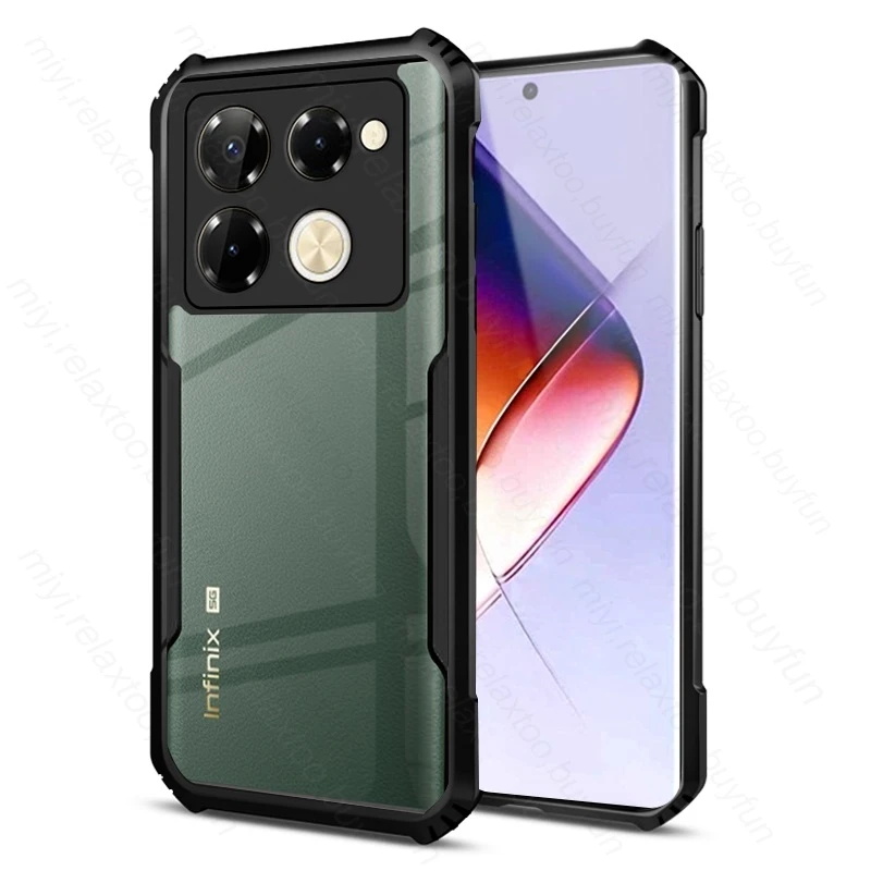 For Infinix Note 40 Pro 4G Case Clear Acrylic Back Phone Cover For ...