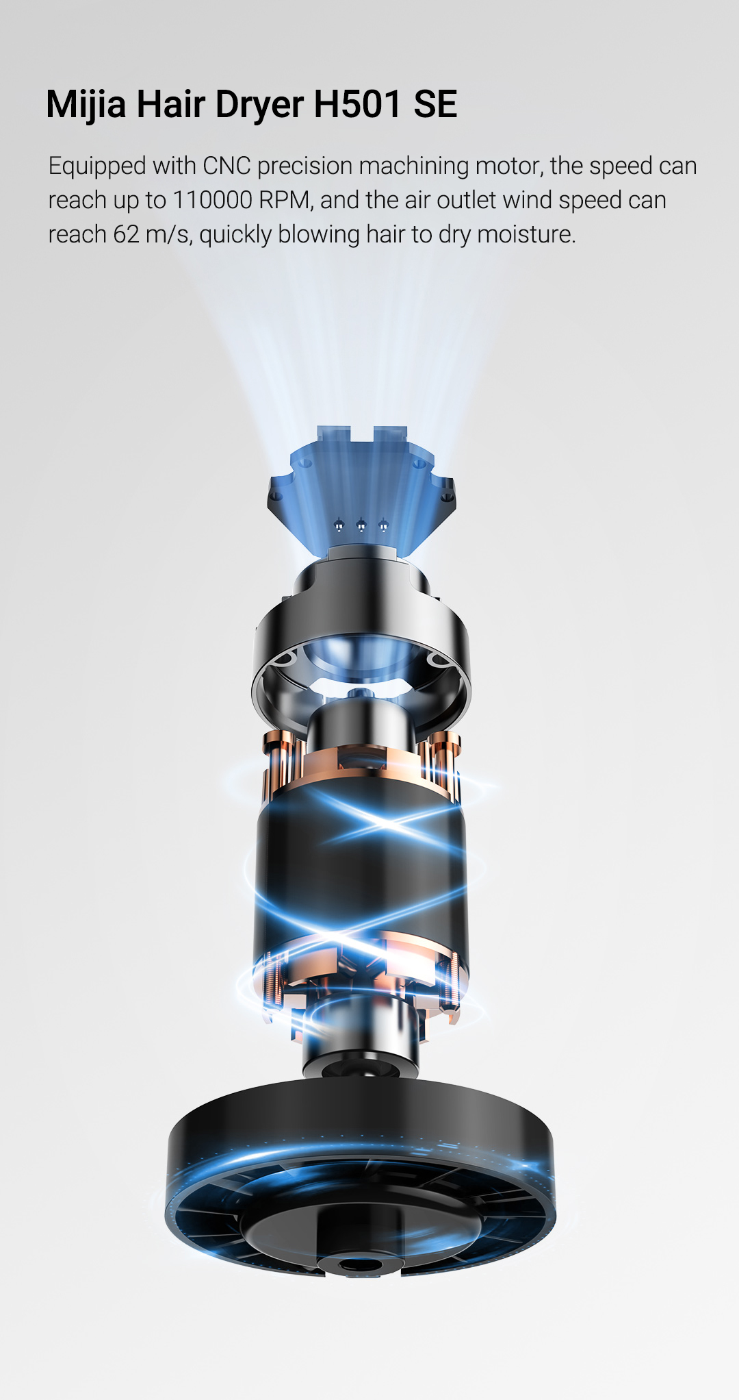 Xiaomi Mijia Hair Dryer H501 SE, High-speed Dry Hair, Constant Temperature Control, Pengering ...