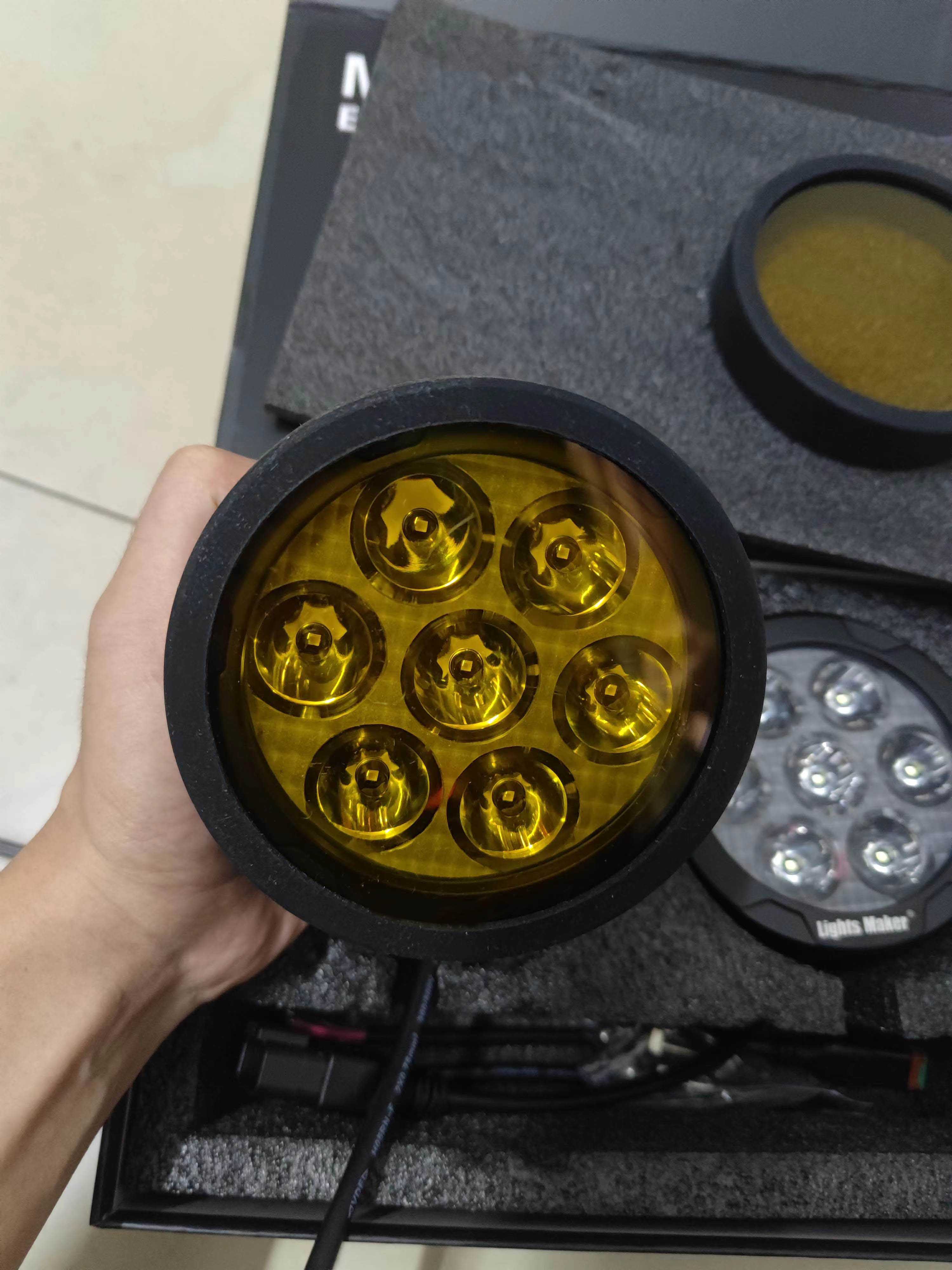 Driving Light Dimmer Switch Lights Maker Dual Color Heavy Duty Auxiliary Light 7bulbs Water ...