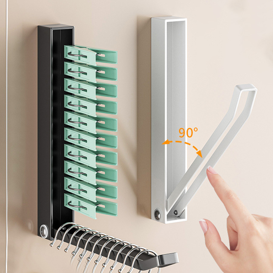 Hanger storage device，clothes Drying Rack，Indoor Wall Mounted Drying ...