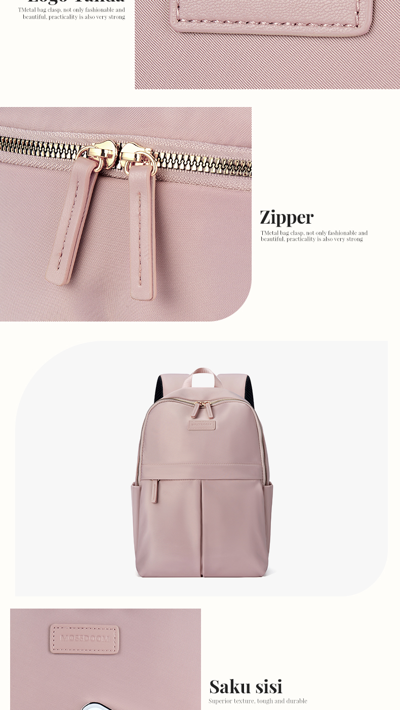 MOSSDOOM Women's Bag Breton Backpack School Bags Zipper Water Proof ...