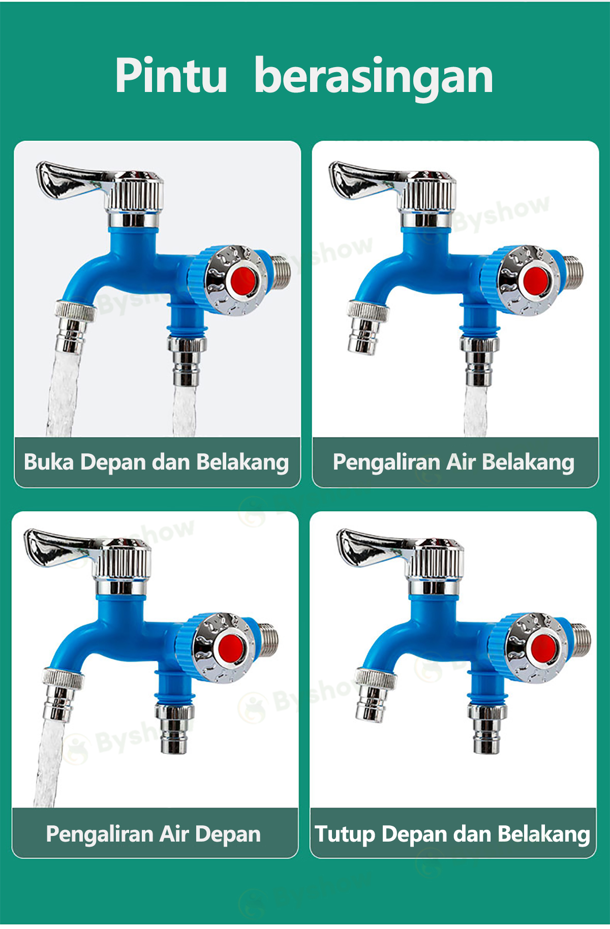 【Byshow】🔥Malaysia In Stock🔥1/2 inch plastik faucet 2 way washing ...