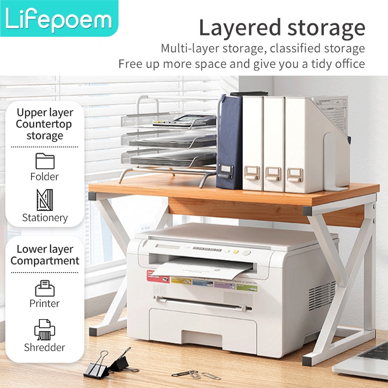 Printer Rack Print Shelf Document Rack Desk Organizer Multi-Layer ...