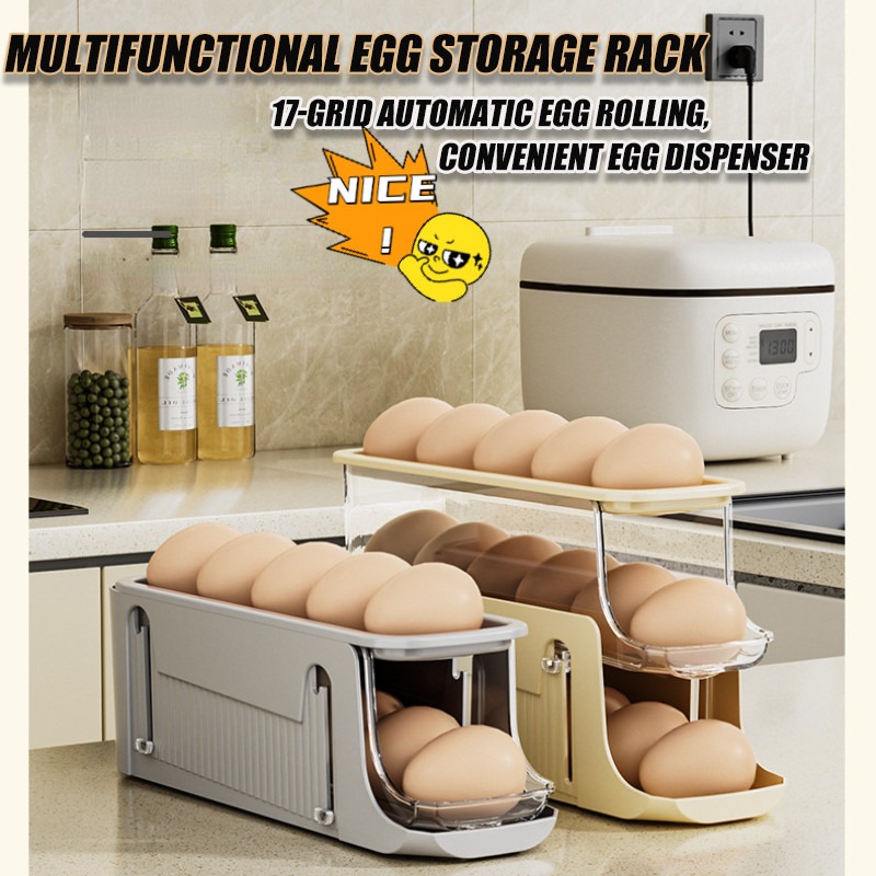 【Ready Stock】4-Tier EGG TRAY Egg Storage Container Automatic Egg Roller ...