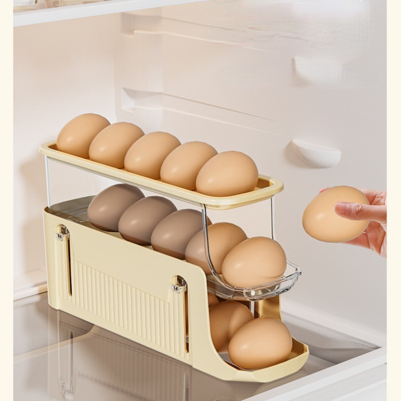【Ready Stock】4-Tier EGG TRAY Egg Storage Container Automatic Egg Roller ...