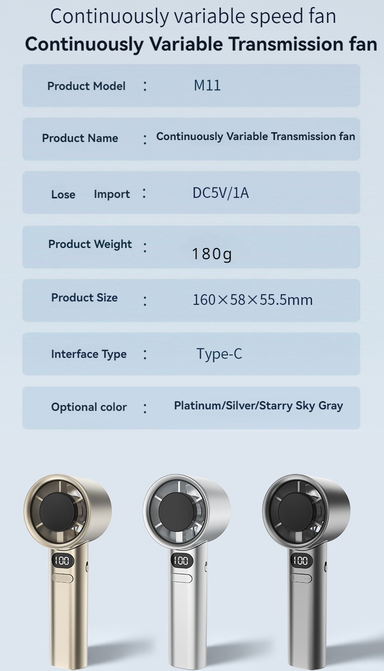 M11 Handheld Turbo Fan High Speed Rechargeable USB Portable Strong Wind ...