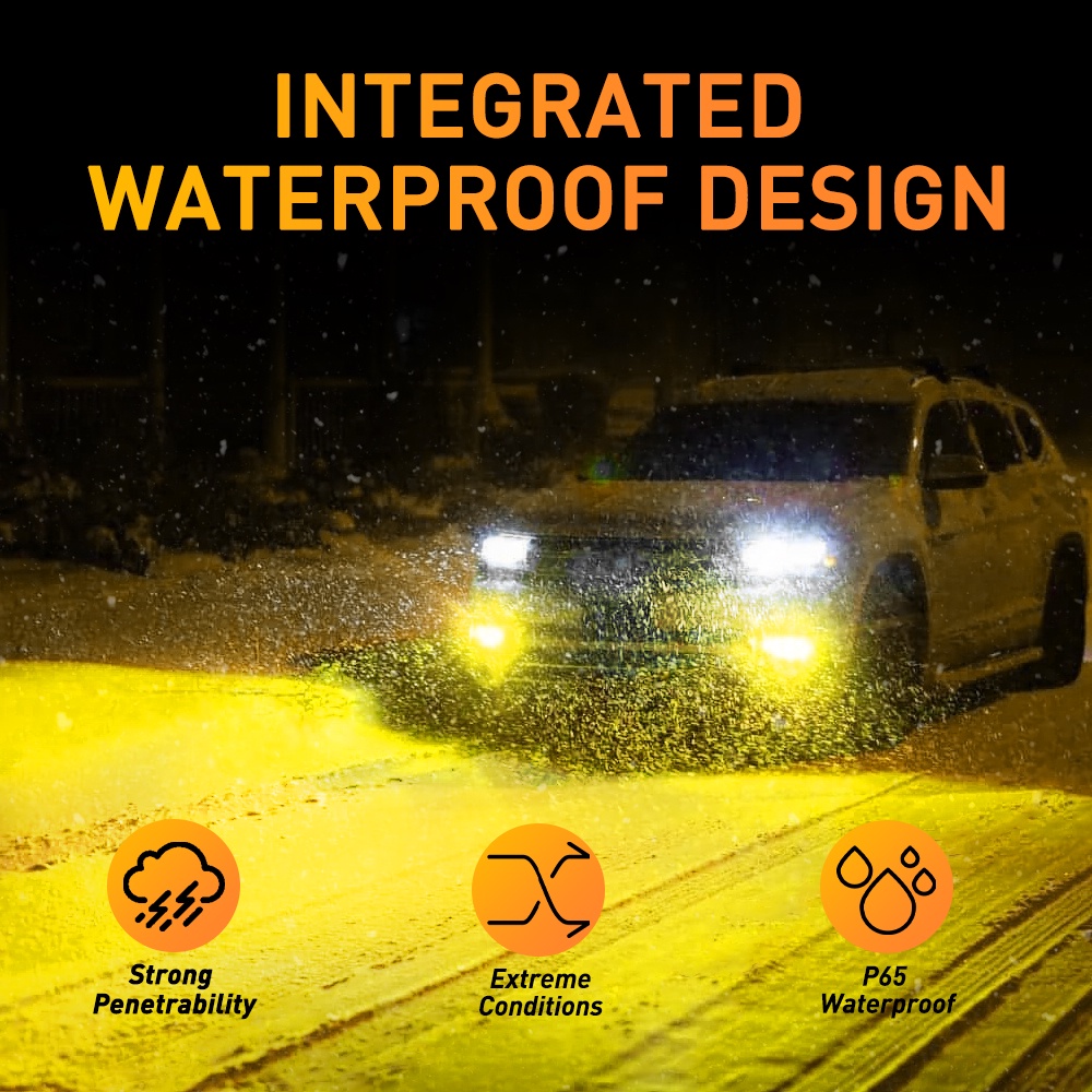 25W 4000LM LED Fog light,H11 9005/HB3 9006/HB4,Gold Yellow/Pure White ...