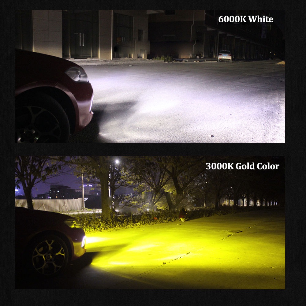 25W 4000LM LED Fog light,H11 9005/HB3 9006/HB4,Gold Yellow/Pure White ...