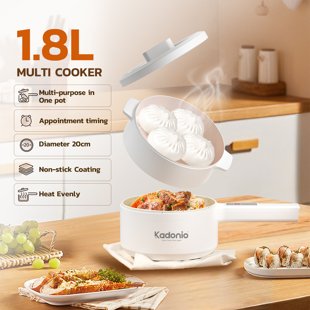 【FREE GIFT】KADONIO 電煮鍋 Multifunction Electric Smart Cooking Pot Multi Cooker with Steamer Rice ...