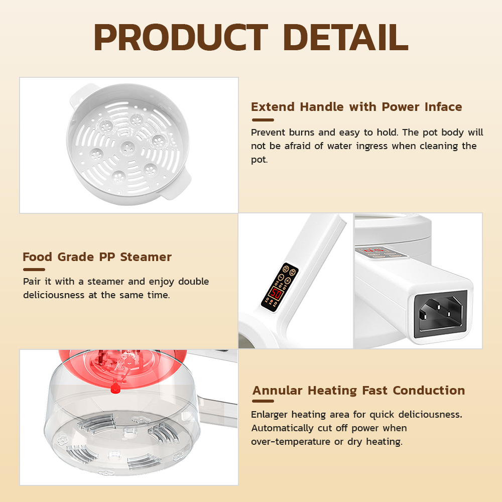 【FREE GIFT】KADONIO 電煮鍋 Multifunction Electric Smart Cooking Pot Multi Cooker with Steamer Rice ...