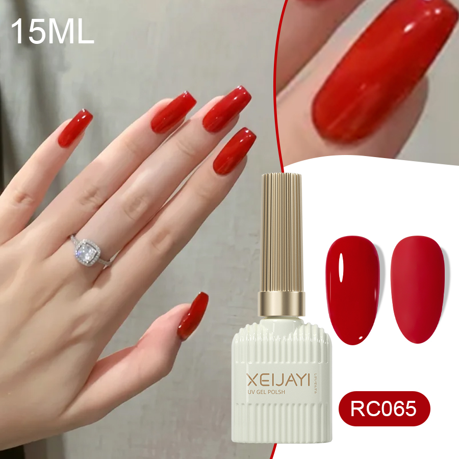 XEIJAYI 1Pc 15Ml Red Semi-permanent Gel Nail Polish Uv/led Nail Diy For ...