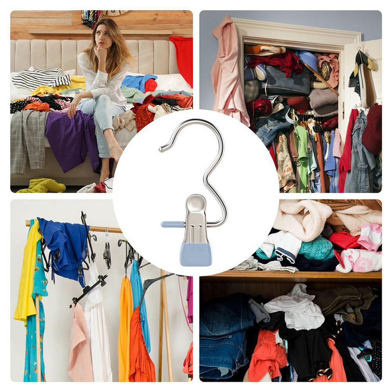 GEESO 10Pcs Anti-Rust Clip Space-Saving Hanger Clothespin Hat Pants ...