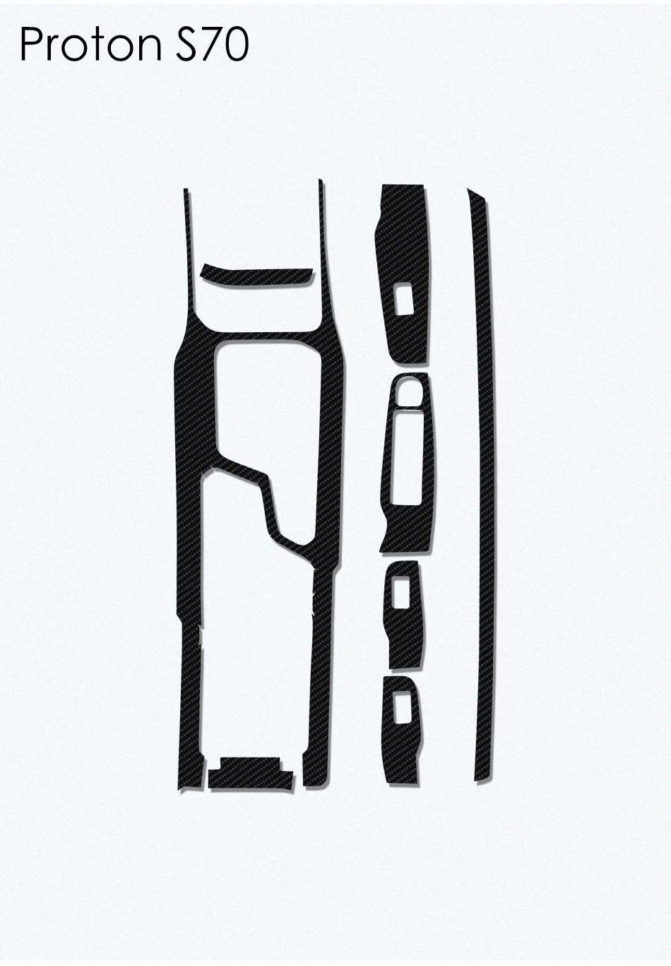 5D Carbon Fiber Vinyl Decal Sticker for Proton S70 4-Door Sedan (NOT ...