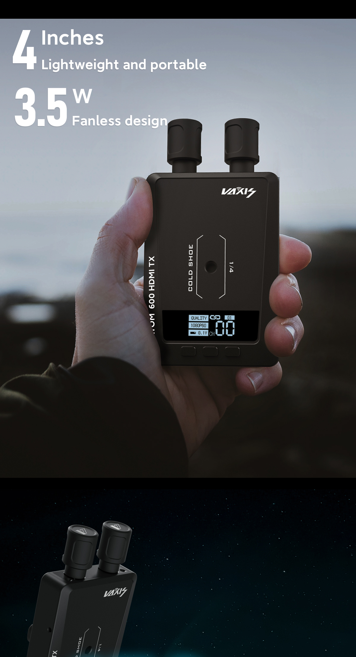 Vaxis ATOM 600 HDMI-Compatible Wireless Transmitter Receiver 1080P HD ...