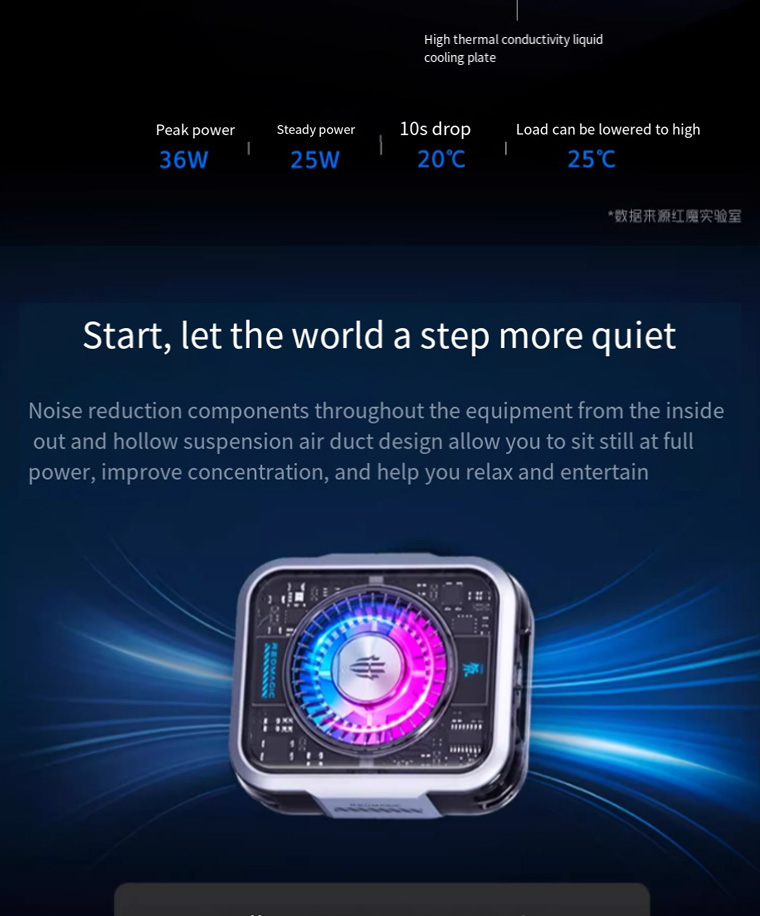 Nubia redmagic 5Pro 36W Liquid cooled cooling mobile phone radiator VC ...