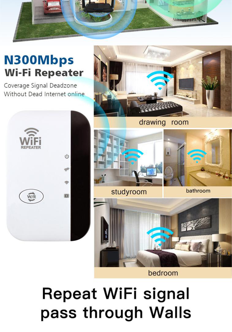 300Mbps Wireless Wifi Repeater Remote Wifi Extender Wifi Amplifier 802 ...