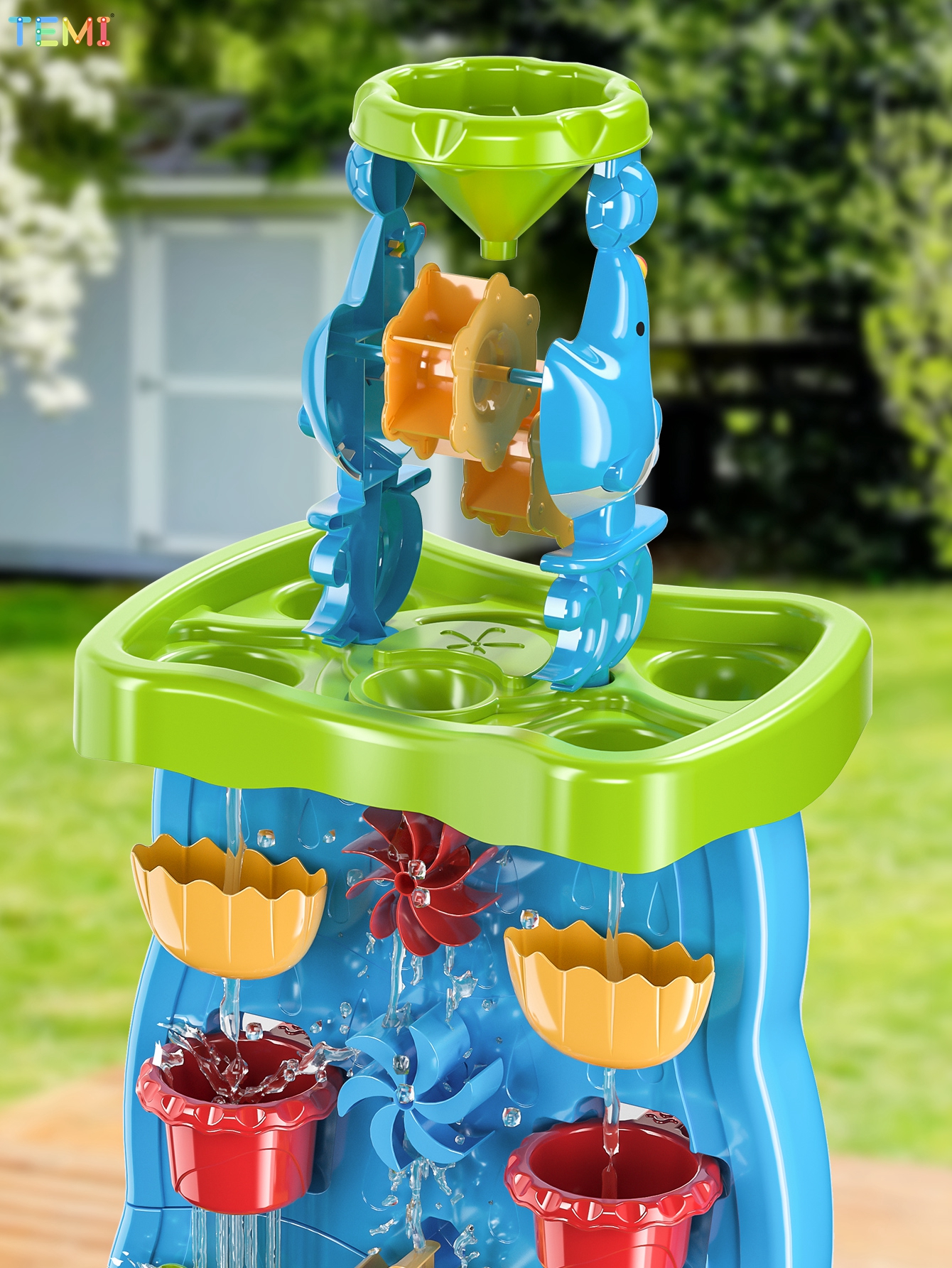TEMI Water Table Waterfall Outdoor Toys for Kids Toddlers Boys Girls ...