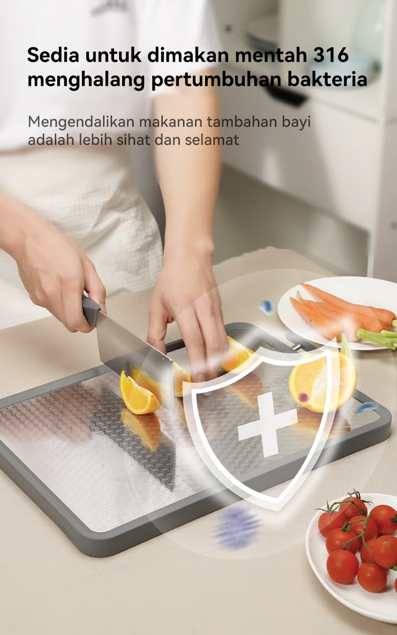 Ecowin 316 stainless steel cutting board mildew-proof antibacterial thick kitchen chopping board ...