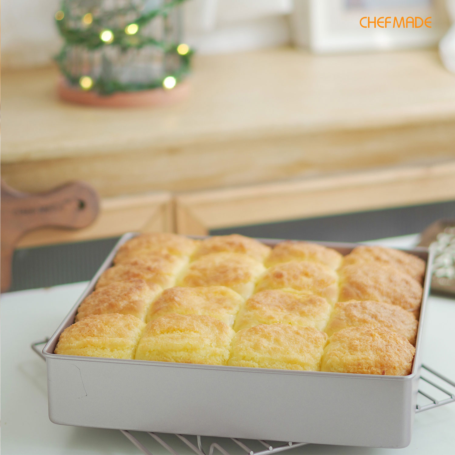 CHEFMADE Roasting Pan with Rack, 11-Inch Non-Stick Square Deep Dish ...