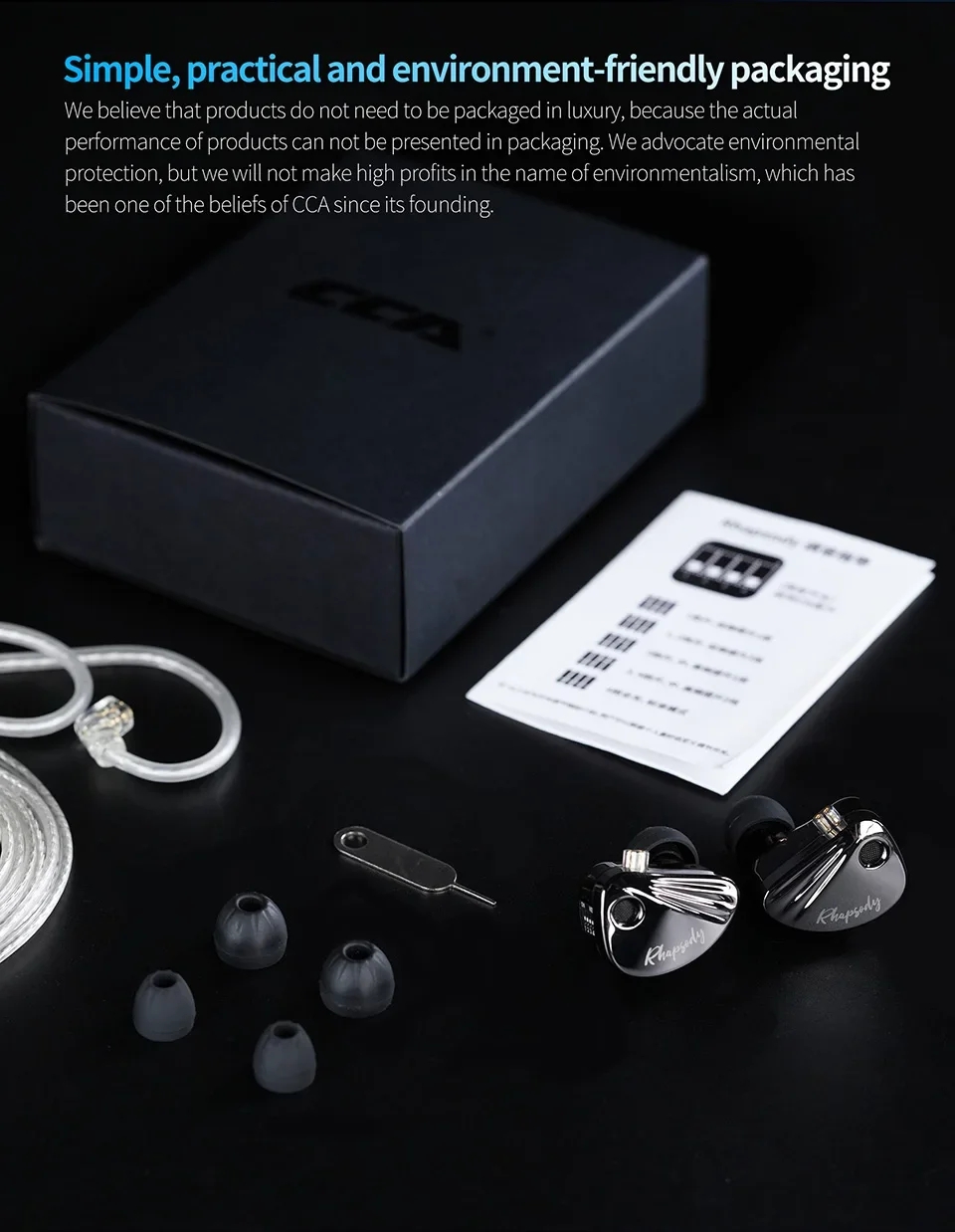CCA Rhapsody 2DD+4BA Hybrid IEM Hi-Fi Earphones Wired Headphone With ...