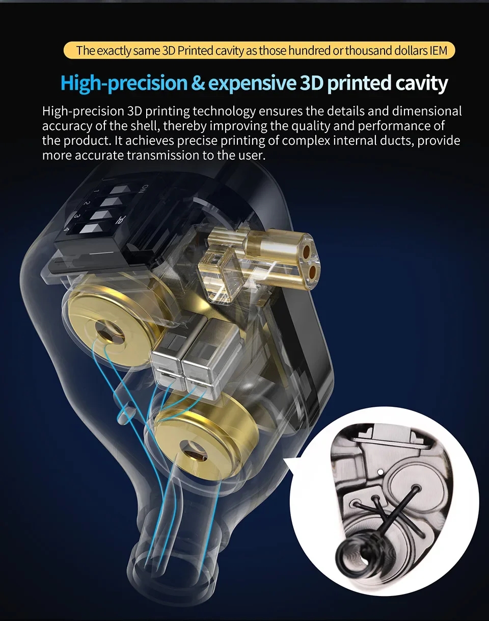 CCA Rhapsody 2DD+4BA Hybrid IEM Hi-Fi Earphones Wired Headphone With ...