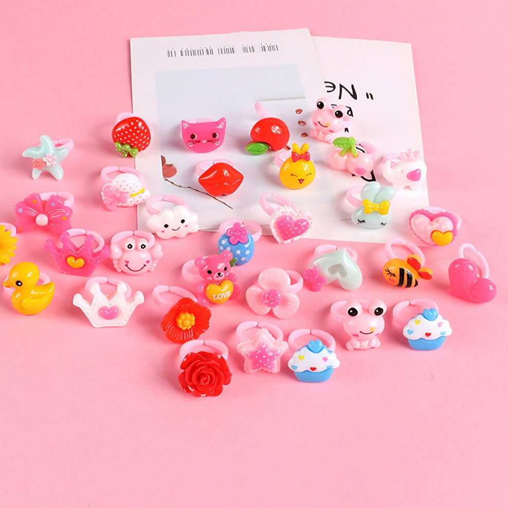 20 Charming Girls Cute Small Ring Rings-DIY Beaded Jewelry Making Kits ...