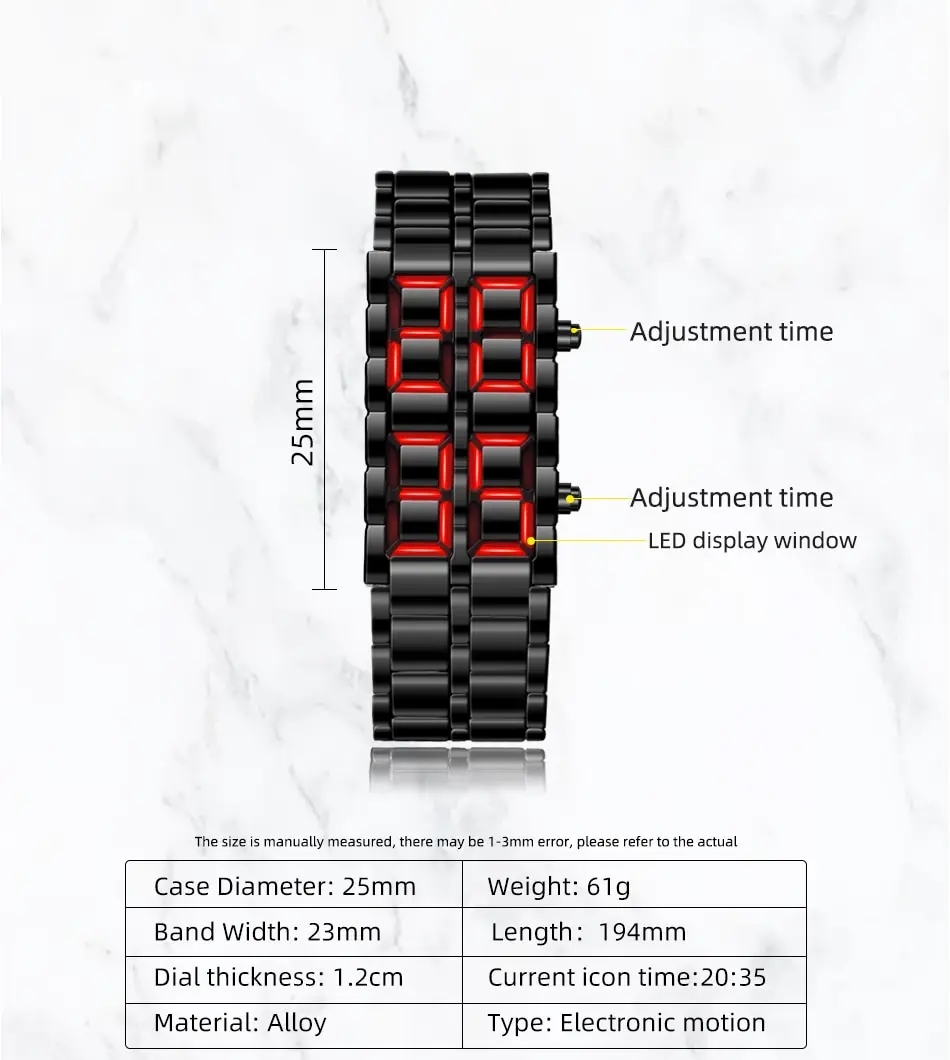 Fashion Mens Digital Lava Wrist Watch Men Black Full Metal Red Blue LED ...