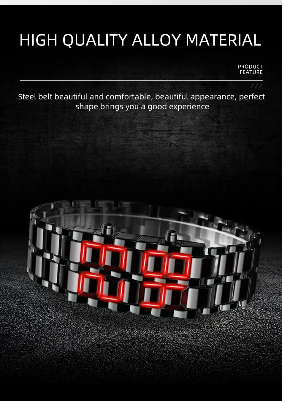 Fashion Mens Digital Lava Wrist Watch Men Black Full Metal Red Blue LED ...