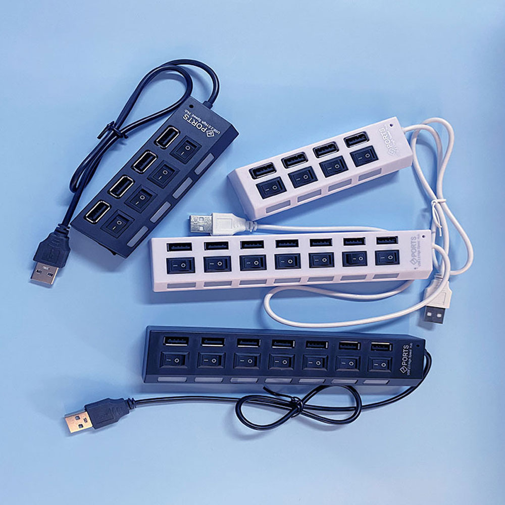 USB Hub Splitter with Individual Switches, Multi-Powered ON/OFF Charger ...