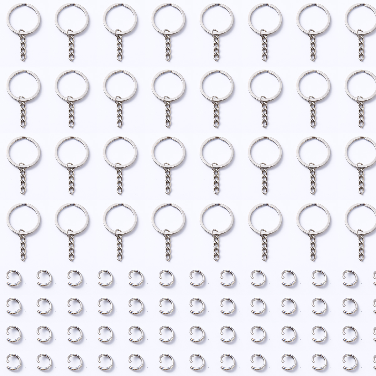 10/20/50/100 pcs/lot Key Ring Key Chain 5 Colors Plated 30mm Round ...