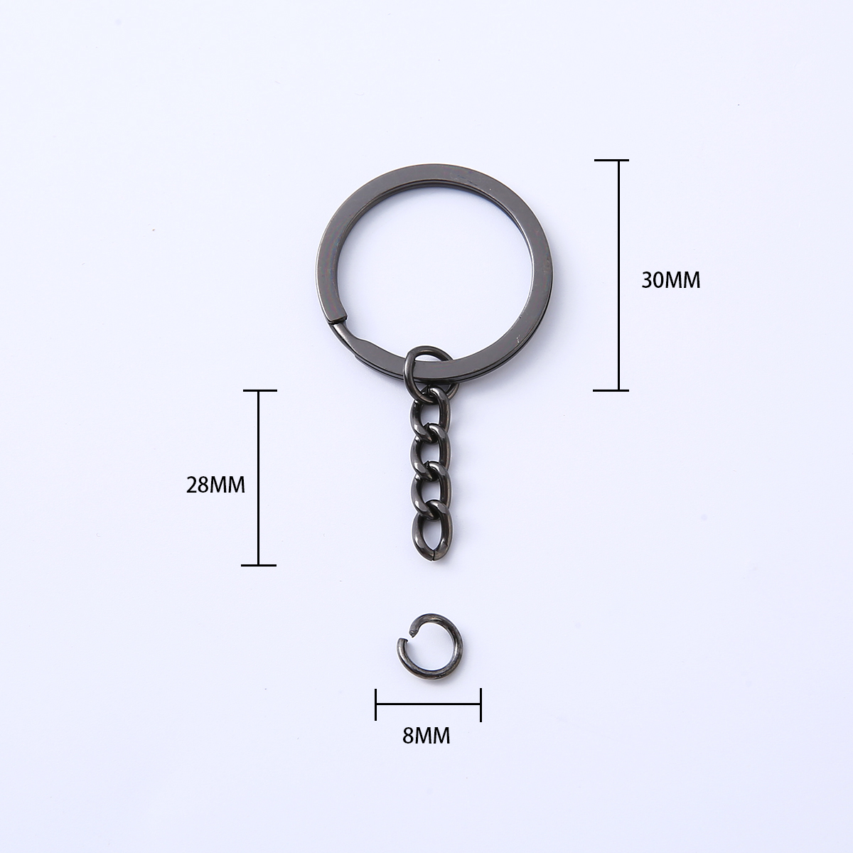 10/20/50/100 pcs/lot Key Ring Key Chain 5 Colors Plated 30mm Round ...