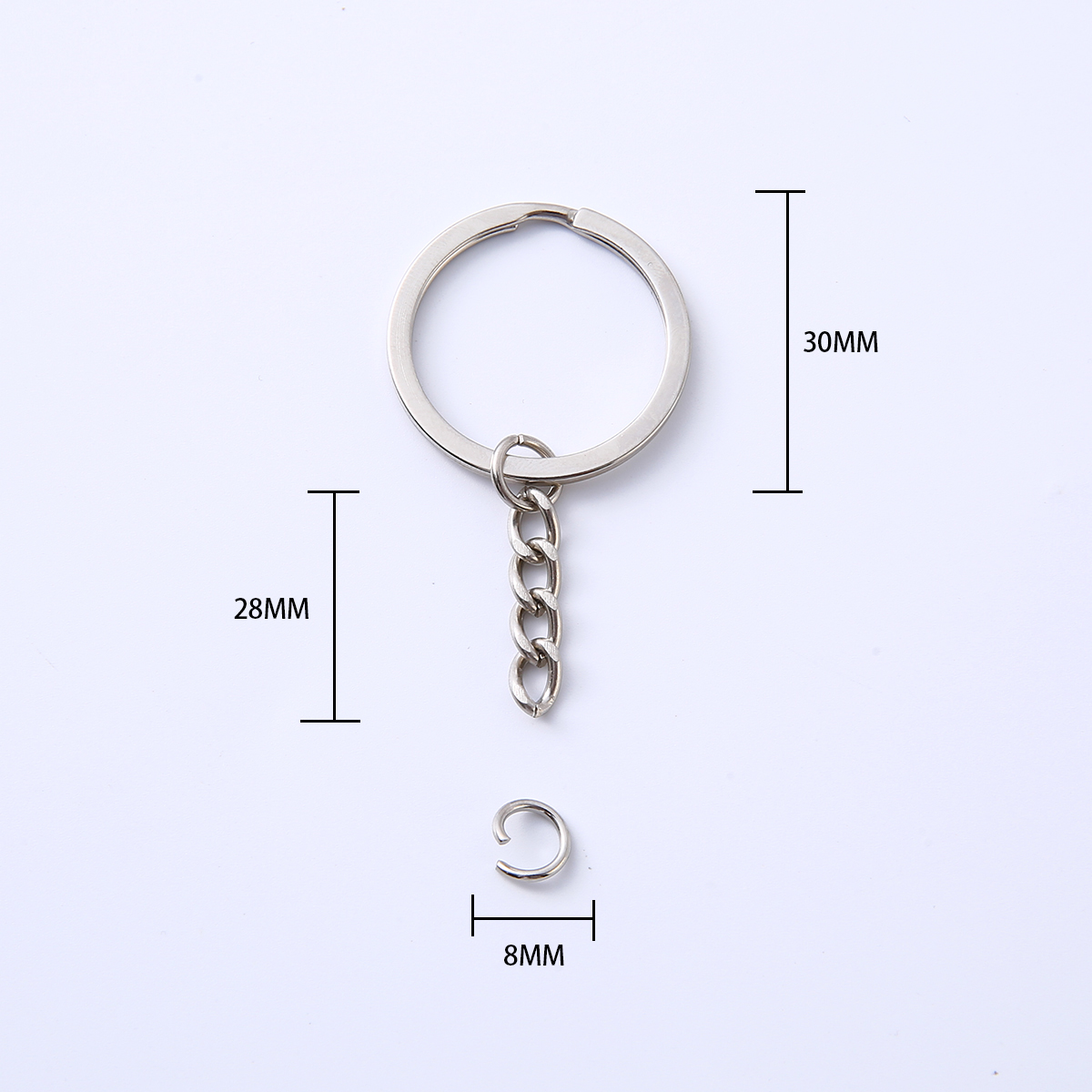 10/20/50/100 pcs/lot Key Ring Key Chain 5 Colors Plated 30mm Round ...