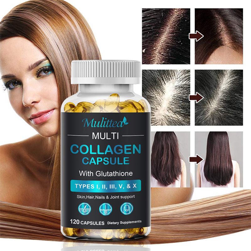 Mulittea Collagen & Glutathione Capsules Natural Skin Lightening & Acne ...