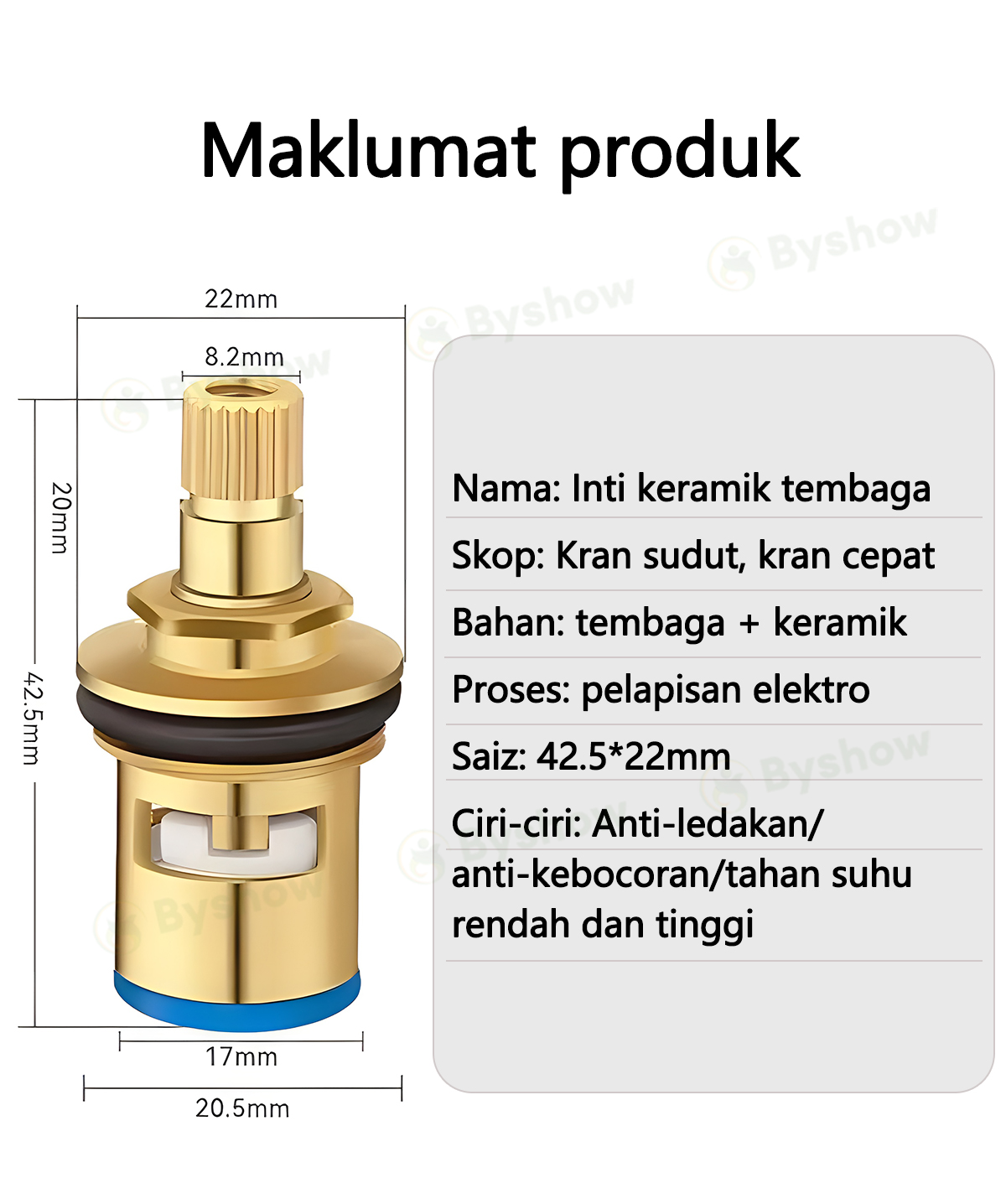 【Byshow】🔥Malaysia In Stock🔥Brass Replacement Faucet Valve Core Double ...
