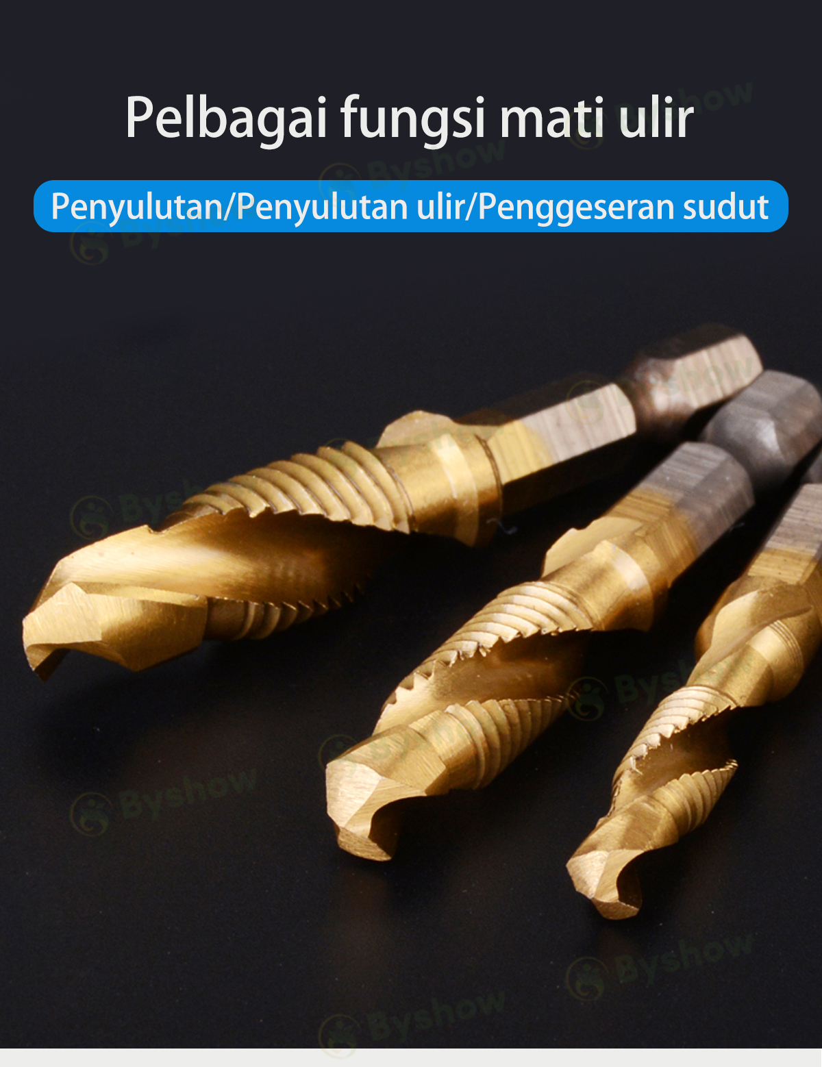 【Byshow】Malaysia In Stock Tap Drill Bits Set Titanium Coated HSS ...