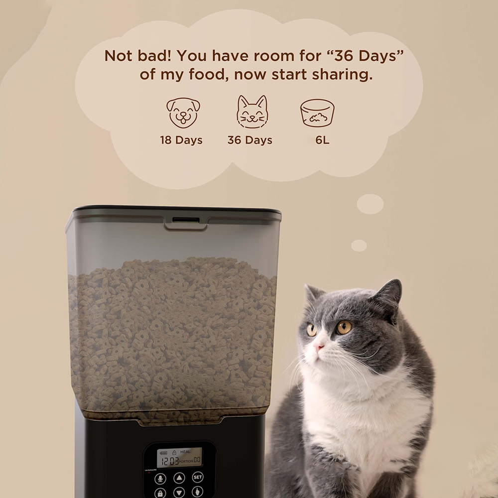 Automatic cat feeder plus automatic cat waterer combination, new 6L pet ...
