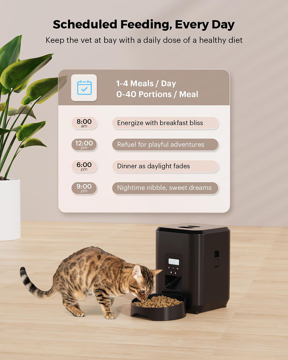 Smart Pet Feeder Automatic Cat Feeder Slow Food Machine for Fog Timed ...