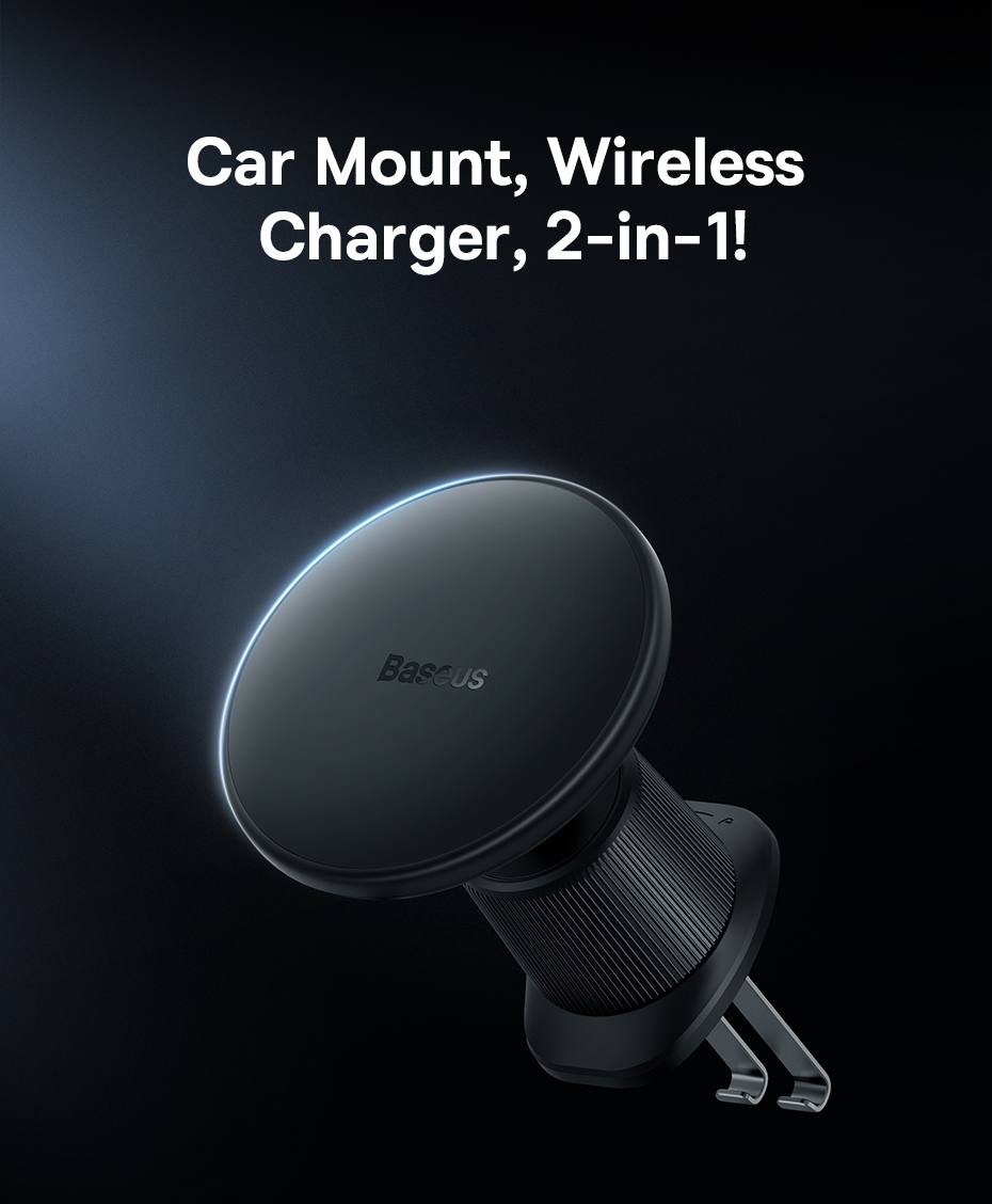 Baseus CW01 40W Magnetic Wireless Charging USB Type-C Charging Car Air ...