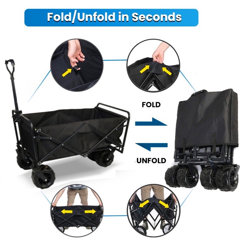 🔥LOWEST PRICE🔥150L Outdoor Trolley Wagon Folding Wagon Tool truck ...