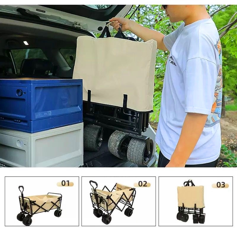 🔥LOWEST PRICE🔥150L Outdoor Trolley Wagon Folding Wagon Tool truck ...