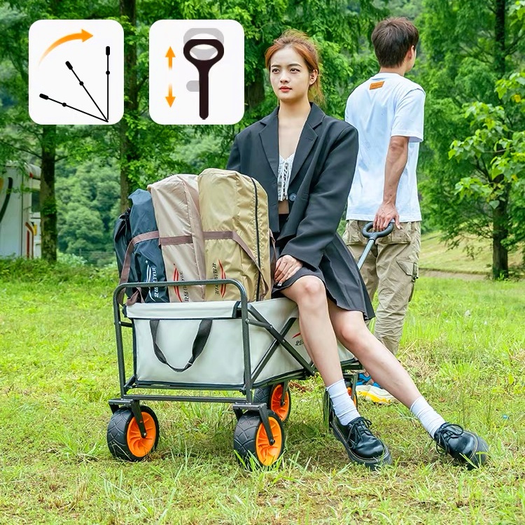 🔥LOWEST PRICE🔥150L Outdoor Trolley Wagon Folding Wagon Tool truck ...