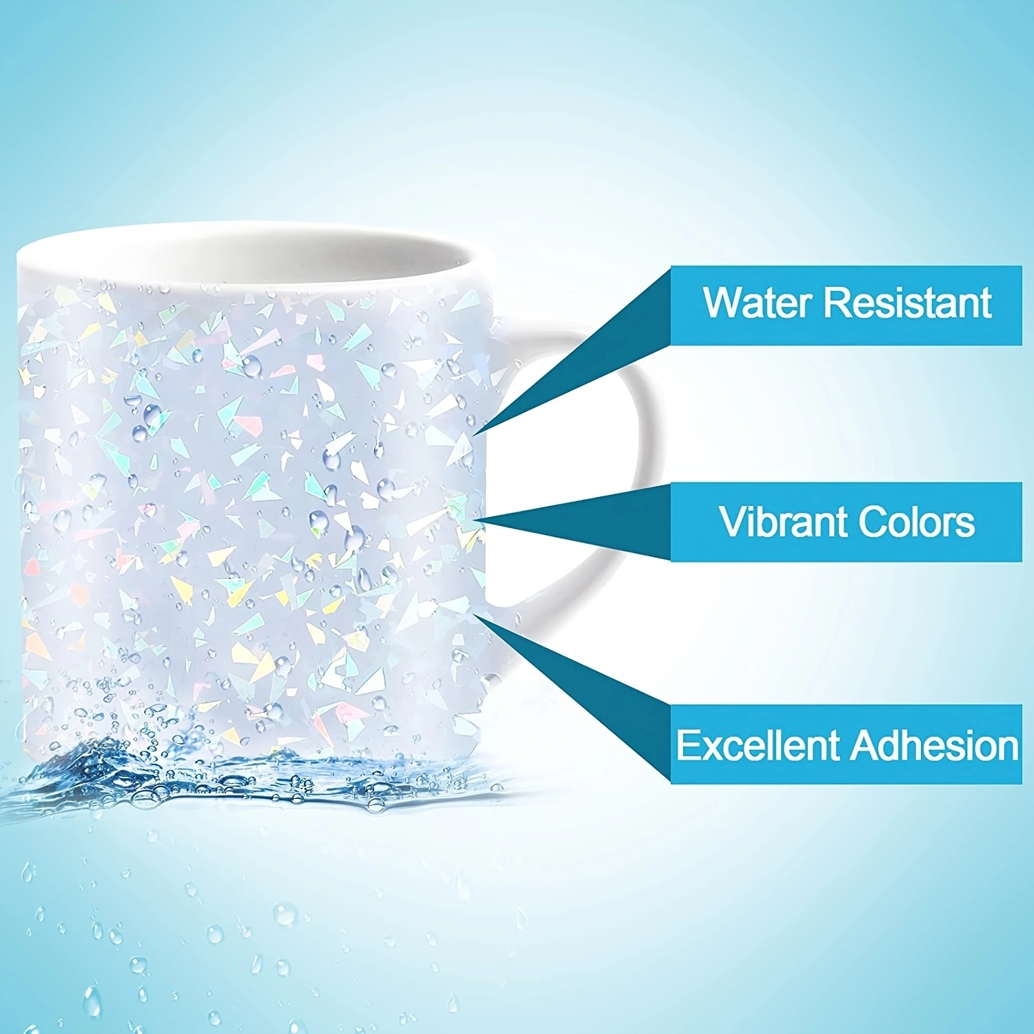 20 Sheets Holographic Sticker Paper Clear A4 Vinyl Sticker Paper Self ...