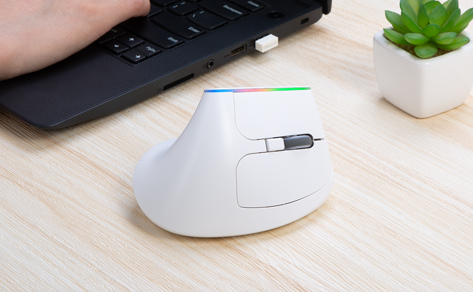 DELUX M618C Ergonomic Vertical Wireless Mouse 6 Buttons 1600 DPI ...