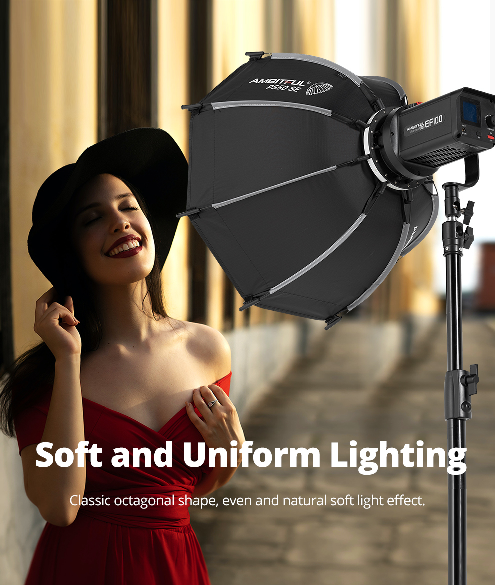 AMBITFUL 30cm PS30 SE 50cm PS50 SE Mini Quickly Release Bowens Mount Octagon Softbox + Honeycomb ...