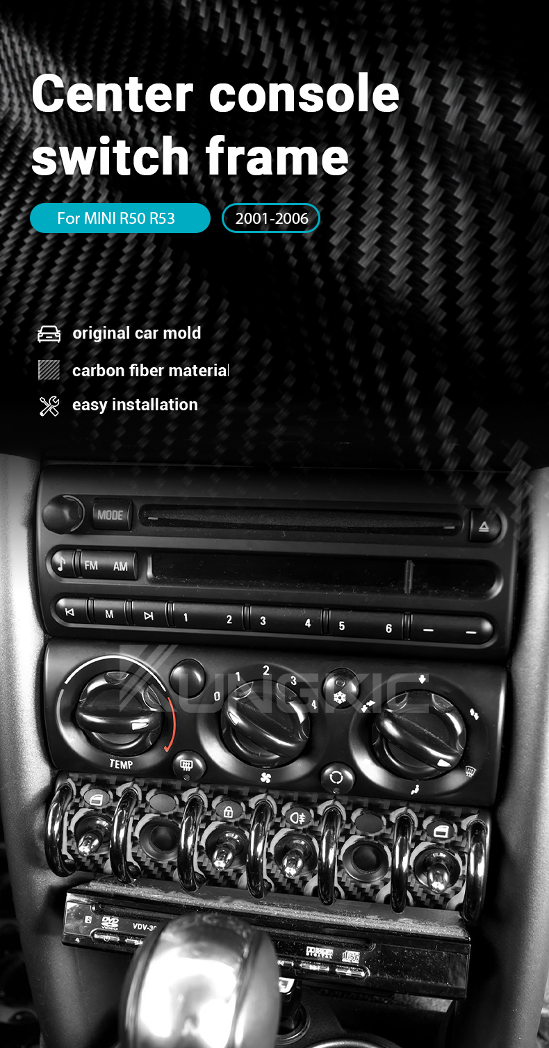 For MINI Cooper Hatchback R50 R53 2001-2006 Carbon Fiber Central ...