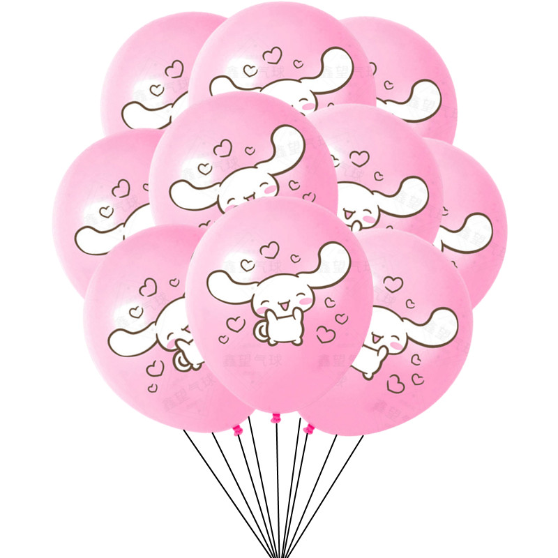 10pcs Sanrio Balloon Set Kawaii Anime Hello Kitty Kuromi Melody ...