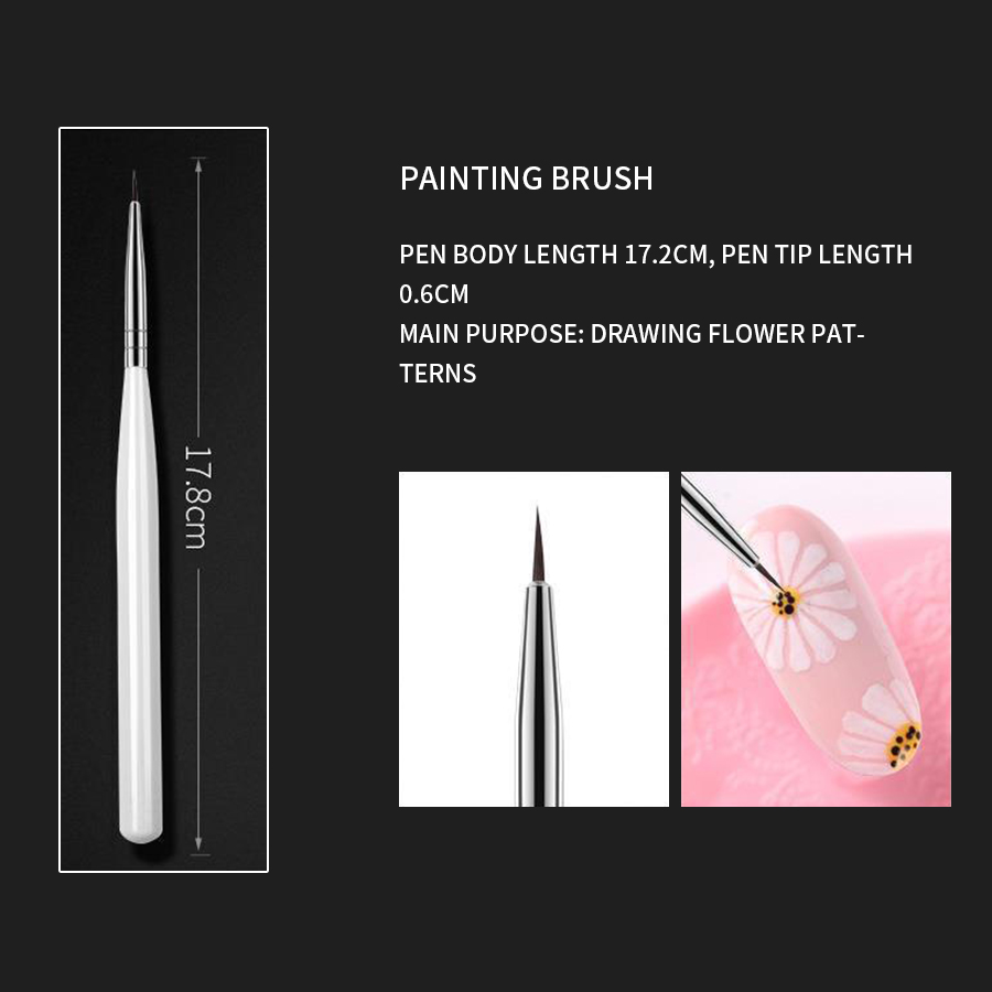 Nail Art Design Tools, Pink Painting Brushes Set With Dotting Pens ...