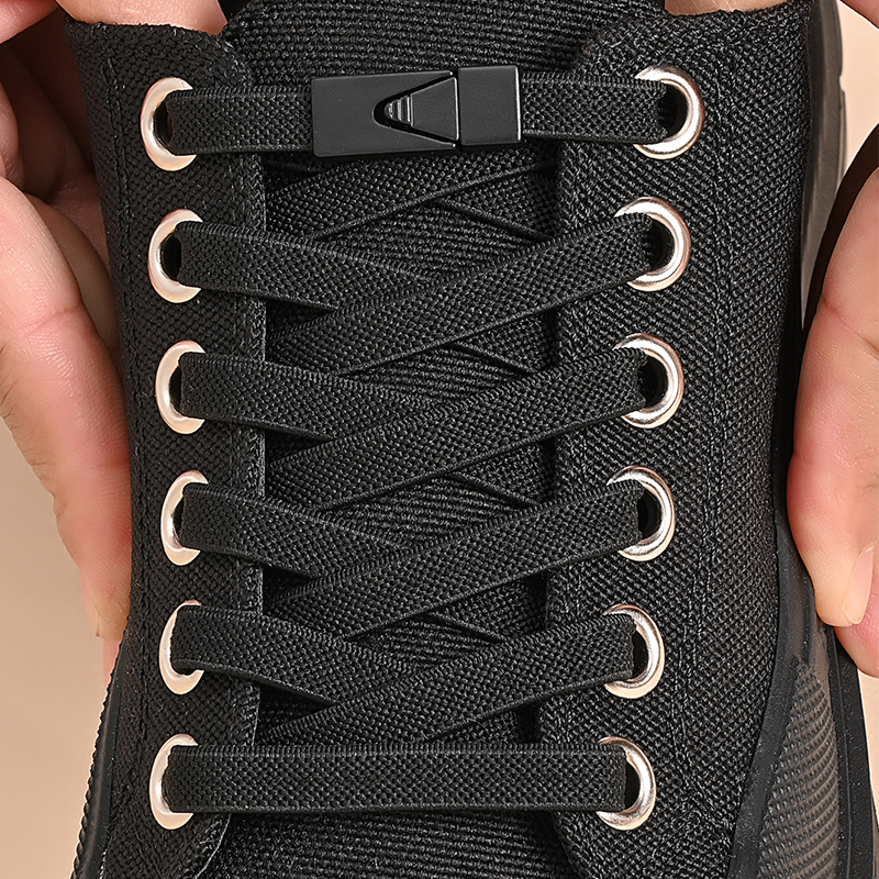 1 Pair Elastic Take-off Shoelace Switch Buckle Lazy Shoelace 8mm ...