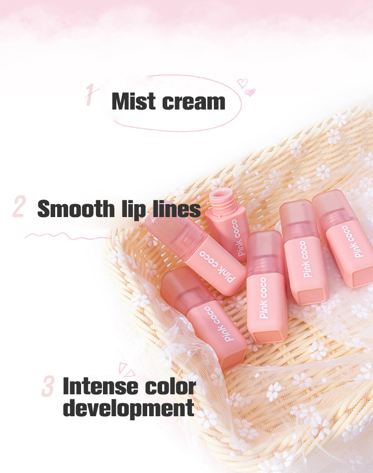 PINK COCO Matte Lip Glaze Liquid Lip Tint Lip Mud Long-Lasting Lip ...