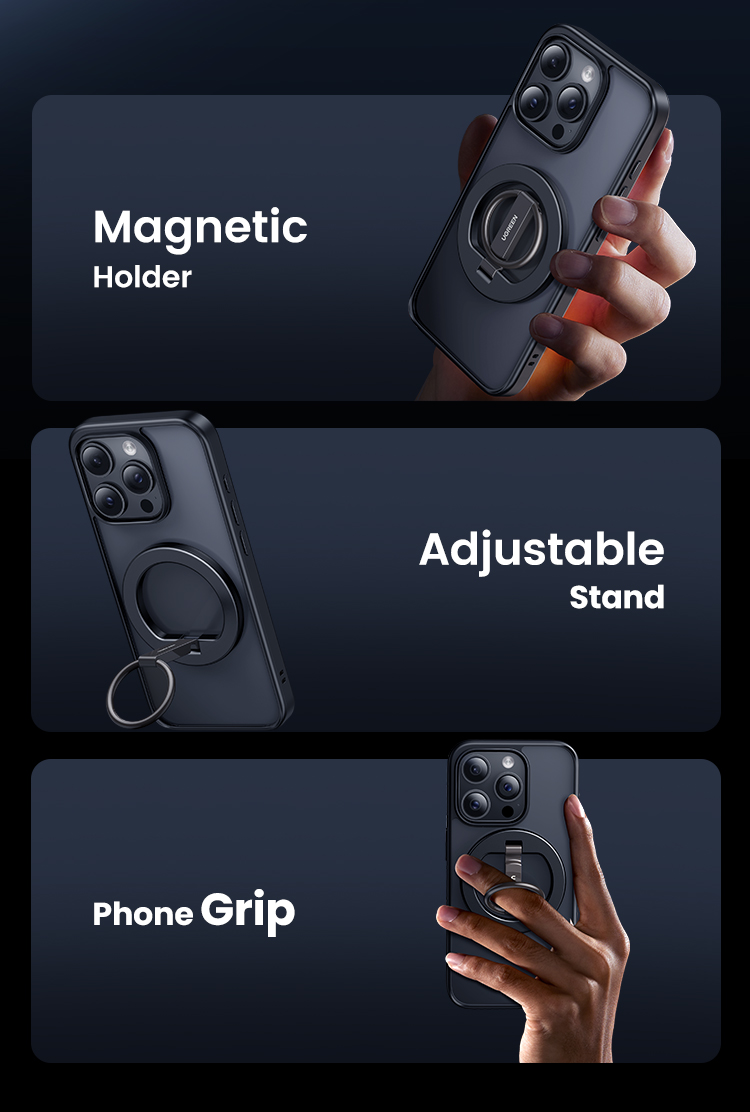 UGREEN MagSafe Magnetic Phone Ring Holder Zinc Alloy Adjustable Stand ...